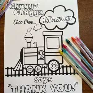Train Coloring Page, Personalized Coloring Pages, Custom Coloring Page ...