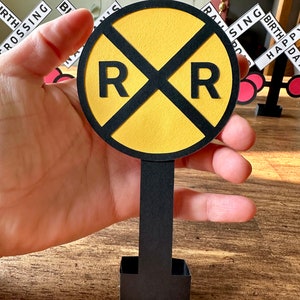 Personalized Railroad Crossing Sign Mini Table Top Railroad Crossing ...