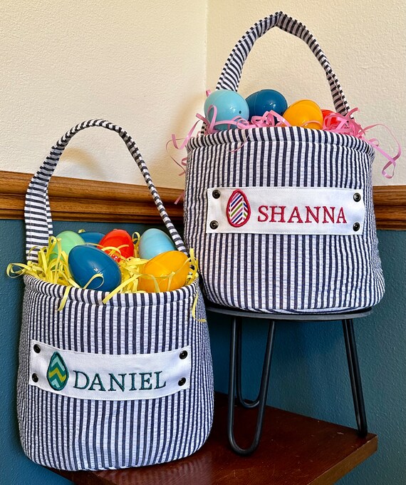 Kids Personalized Easter Baskets, Custom Easter Basket, Monogrammed Candy Bin, Easter Egg Hunt ...