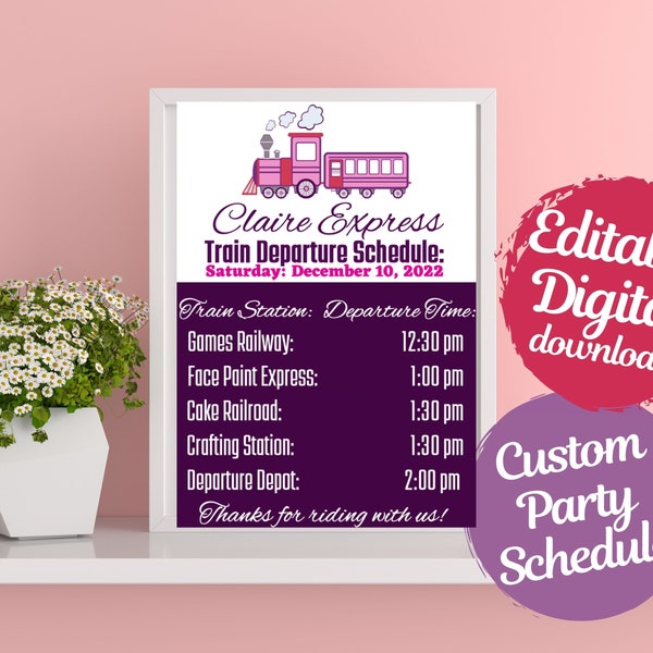 Pink Train Party - Etsy