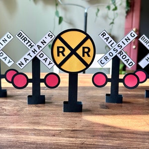 Personalized Railroad Crossing Sign Mini Table Top Railroad Crossing ...