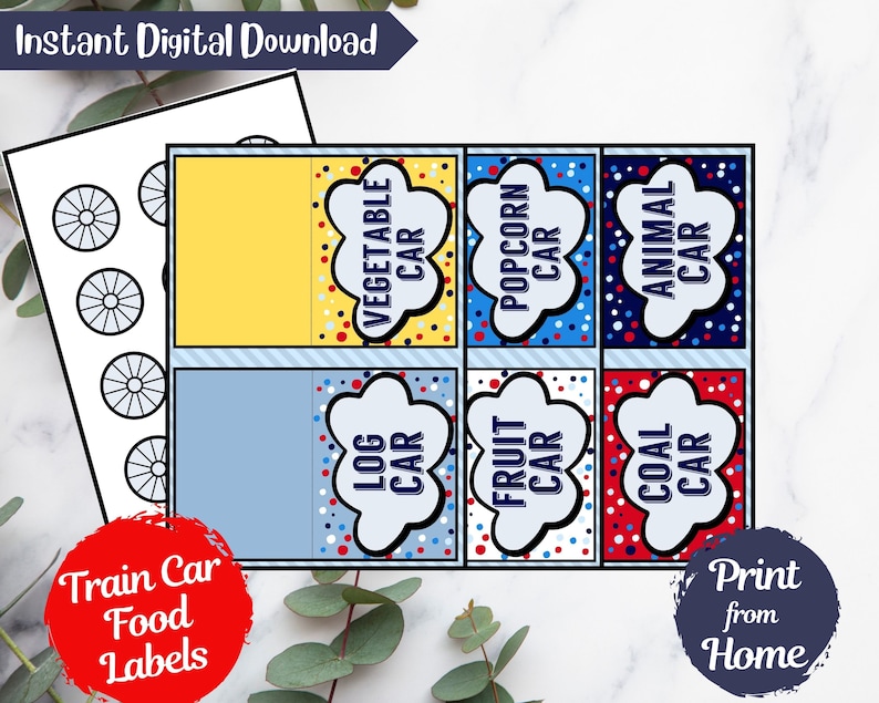 Train Birthday Food Labels Train Car Food Labels Digital - Etsy