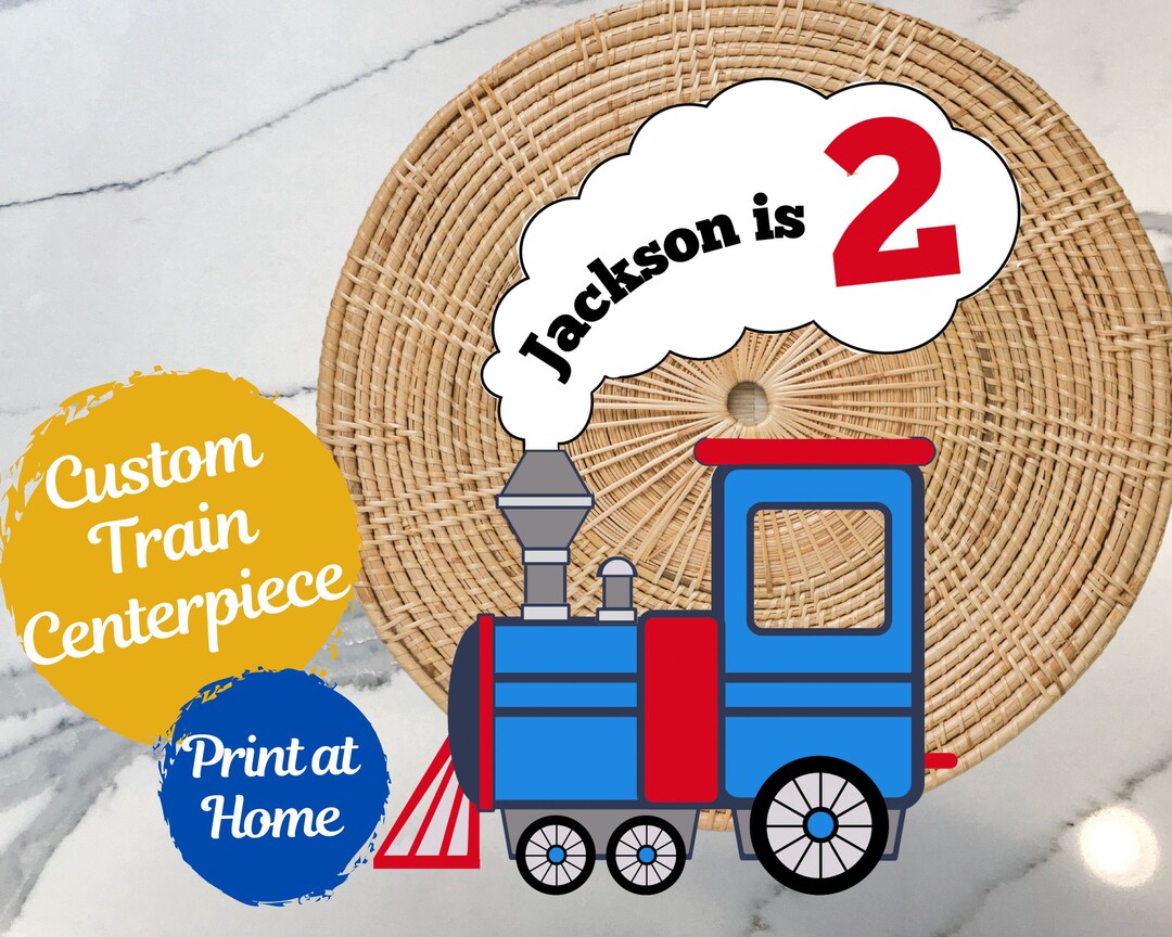 Custom Train Birthday Centerpiece, Birthday Train, Toddler Boy Party ...