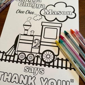 Train Coloring Page, Personalized Coloring Pages, Custom Coloring Page ...