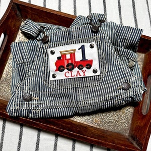 Personalized Conductor Outfit, Toddler Boy Train Overalls, Boy Engineer ...