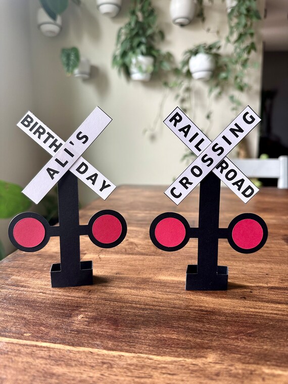 Personalized Railroad Crossing Sign, Mini Table Top Railroad Crossing ...