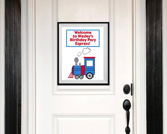 Welcome Train Party Sign Train Decor Train Birthday Party Editable ...