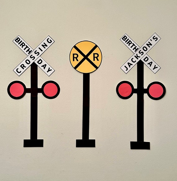 Birthday Crossing Sign, Railroad Crossing Sign, Personalized Train ...