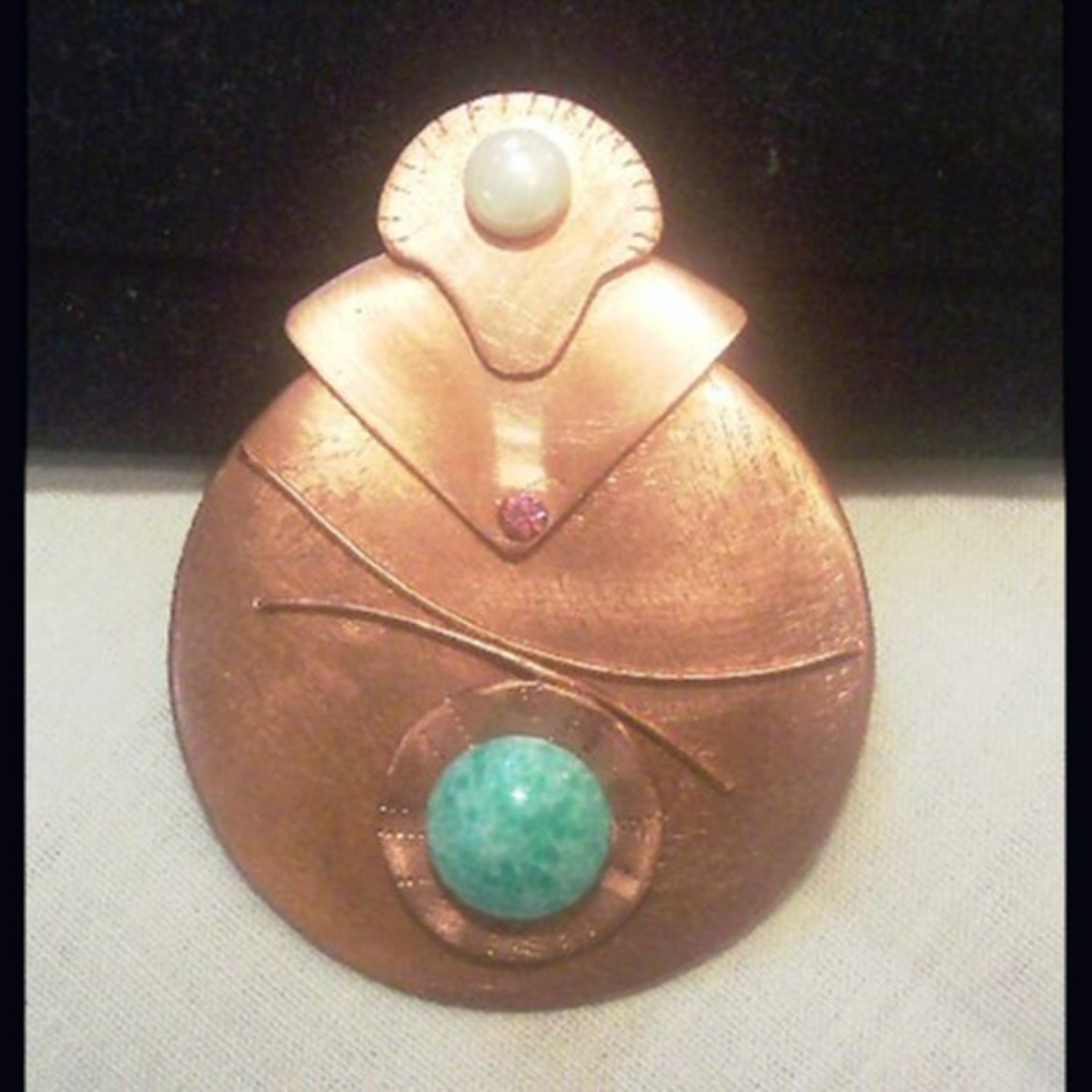 Handcrafted Copper Brooch, Textured Copper Brooch, Handmade Jewelry ...