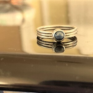 Handcrafted Three Band Pinky Ring Blue Dyed Howlite - Etsy