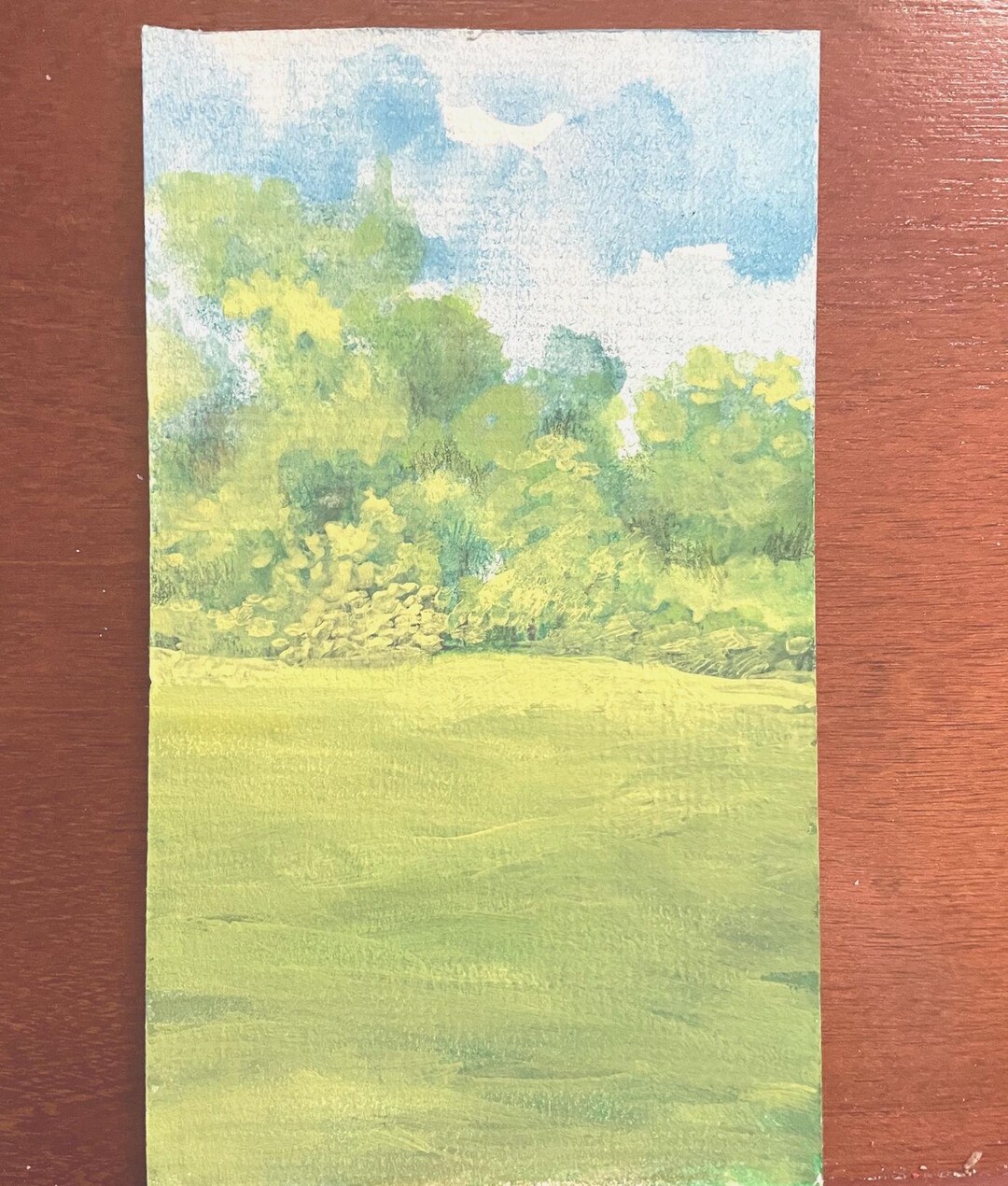 Sunny Spring Day Watercolor Landscape - Etsy