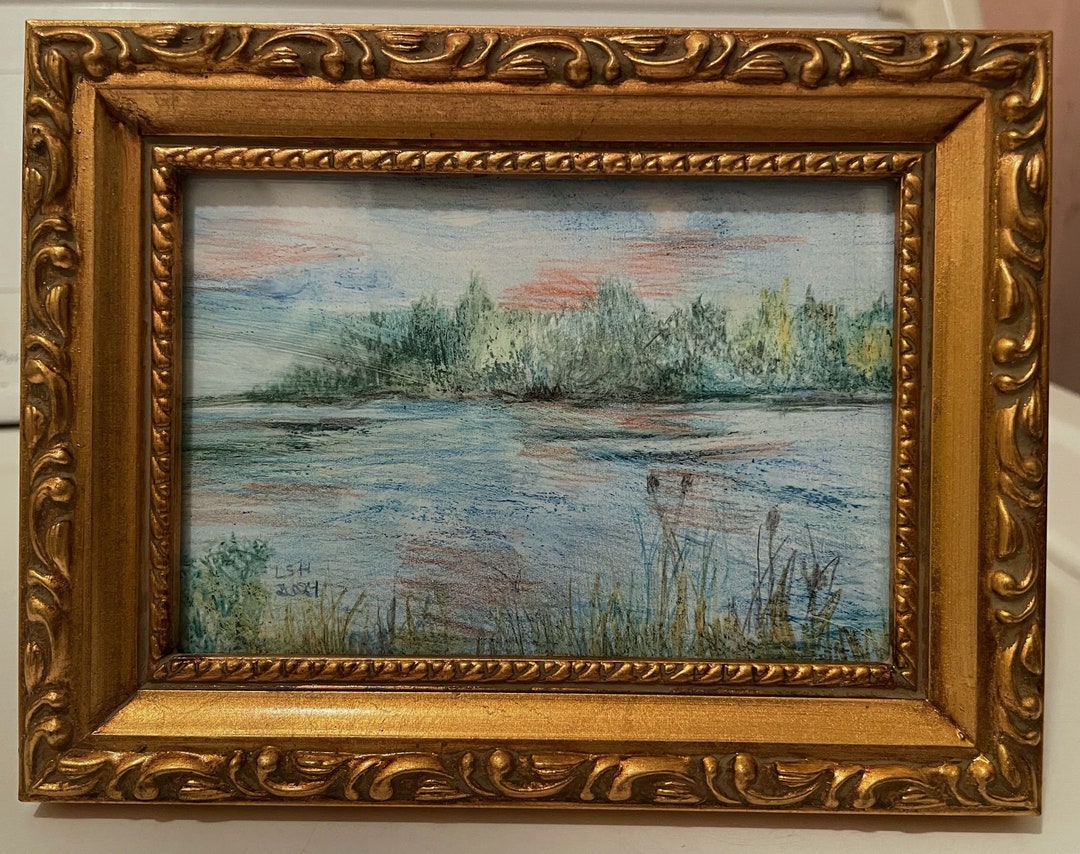 4x5 Framed Original Art or CUSTOM Landscape From Photo, Watercolor ...