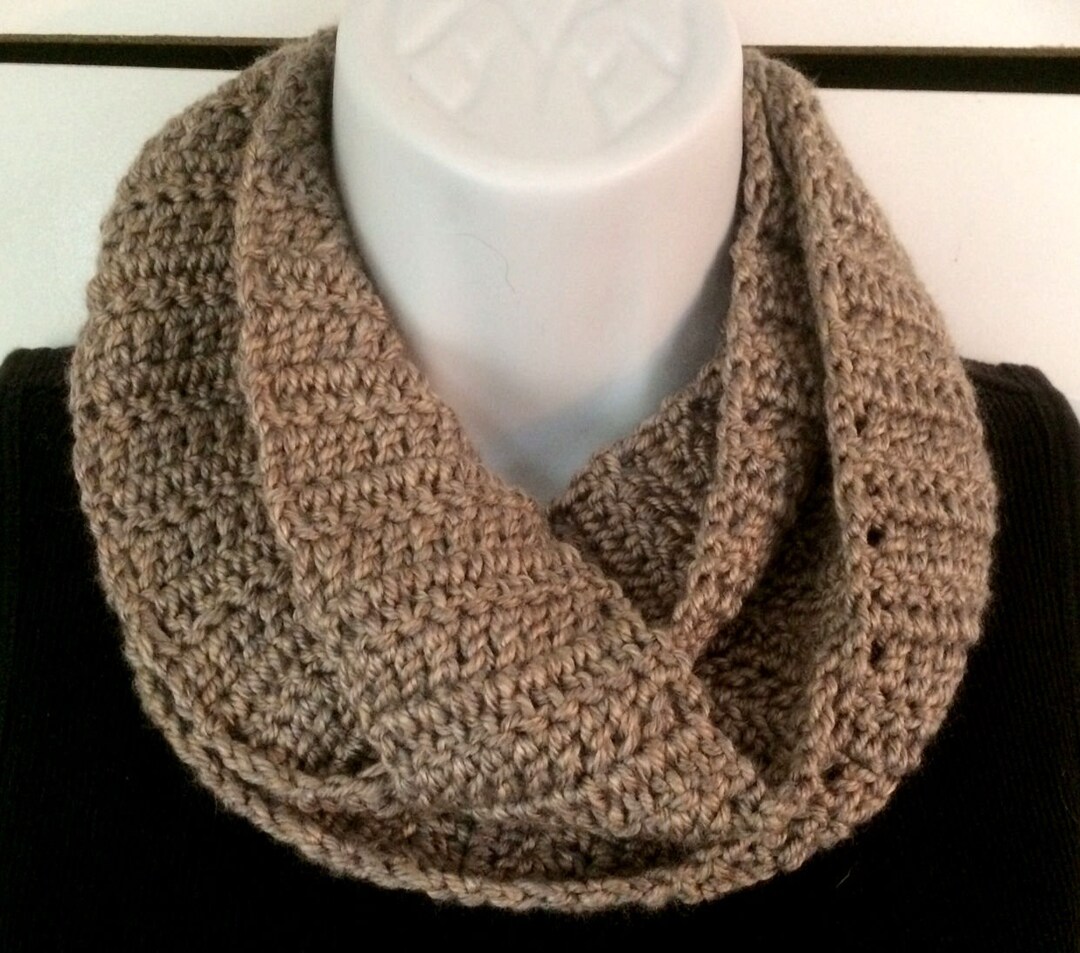 Tan Beige Ribbed Crochet Infinity Scarf Neckwarmer Cowl - Etsy