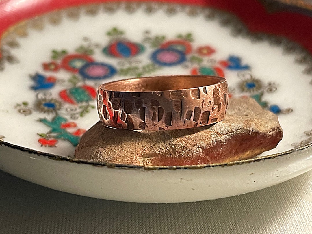 Handcrafted Domed and Textured Copper Band Ring Size 7 3/4 - Etsy