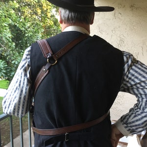 Doc Holliday Tombstone Shoulder Holster in Dark Brown Cowboy | Etsy Canada