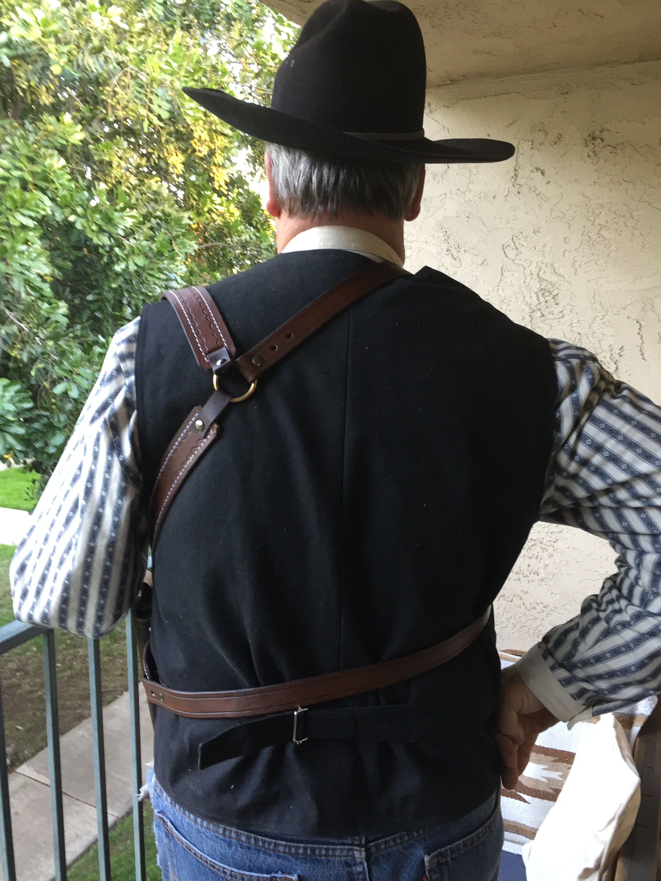 Doc Holliday Tombstone Shoulder Holster in Dark Brown Cowboy Action ...