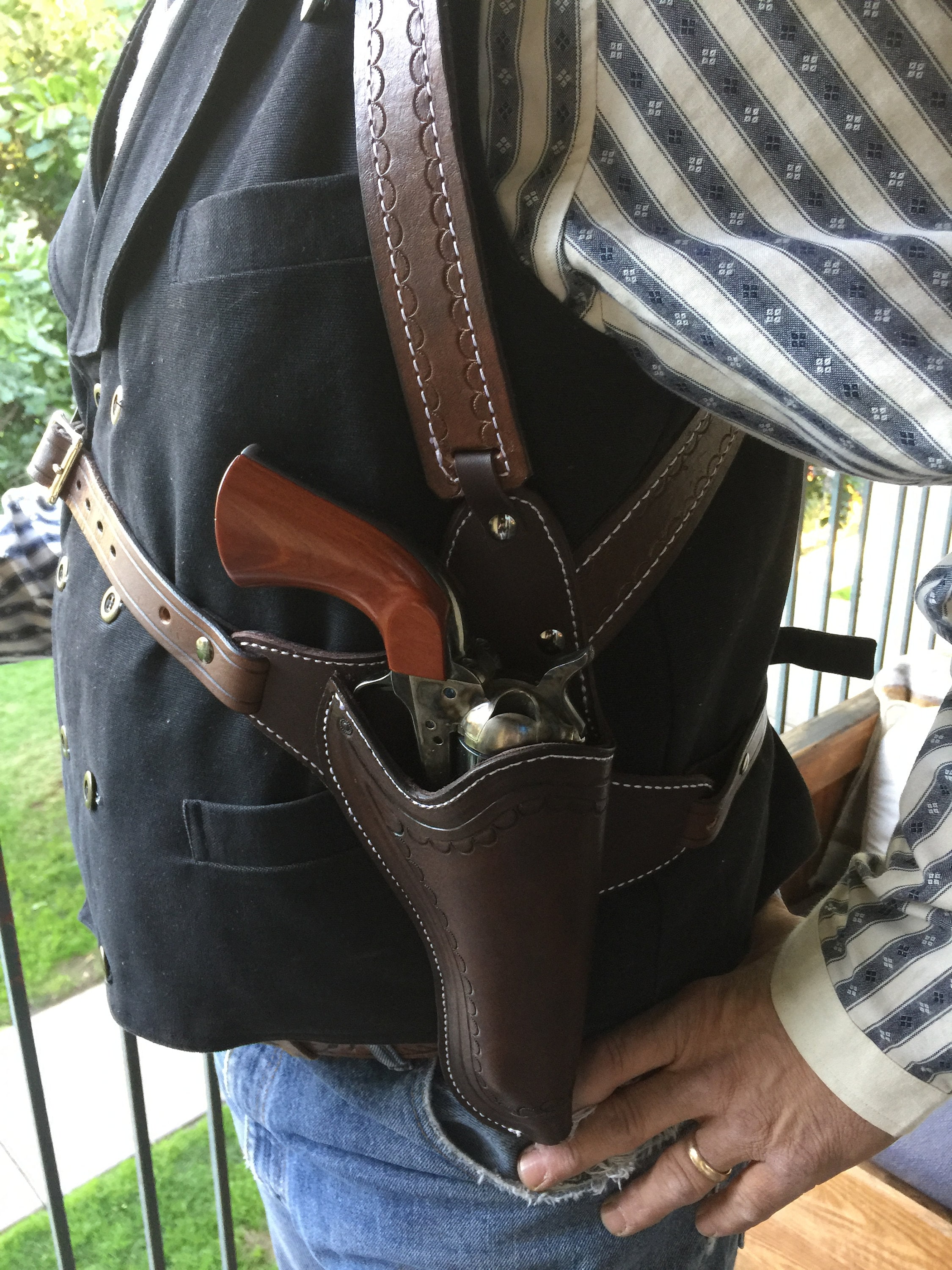 Doc Holliday Tombstone Shoulder Holster in Dark Brown Cowboy Action ...