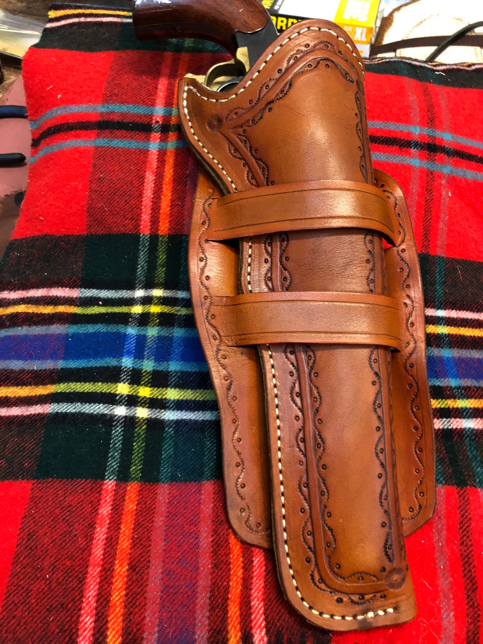 Classic Western Holster Cheyenne Style Double Strap Holster With Closed ...