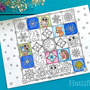 Advent Calendar - Woodland Animal Cuties Coloring Page | Instant ...