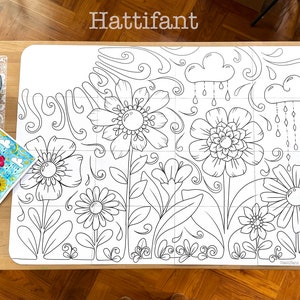 GIANT Coloring Poster | Spring & Summer Flowers - Instant Download - Etsy