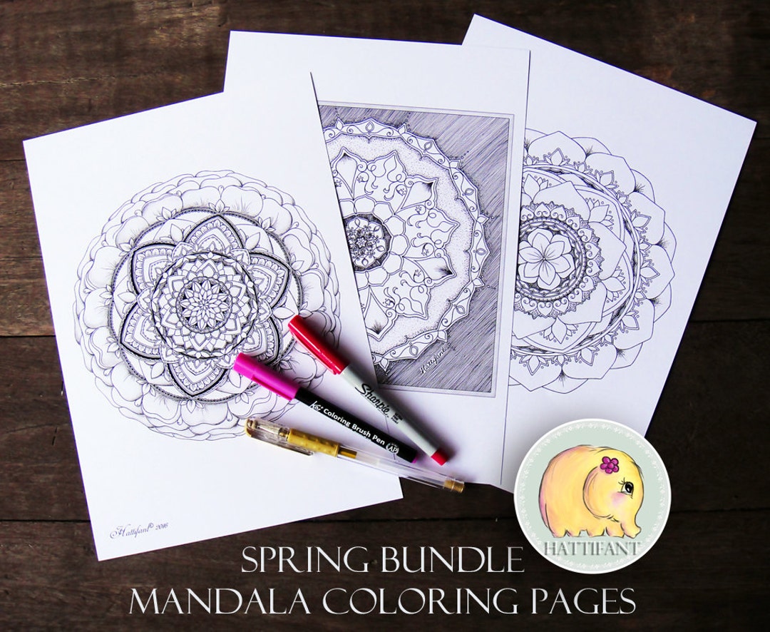 Mandala Coloring Page Bundle - Instant Download - Etsy