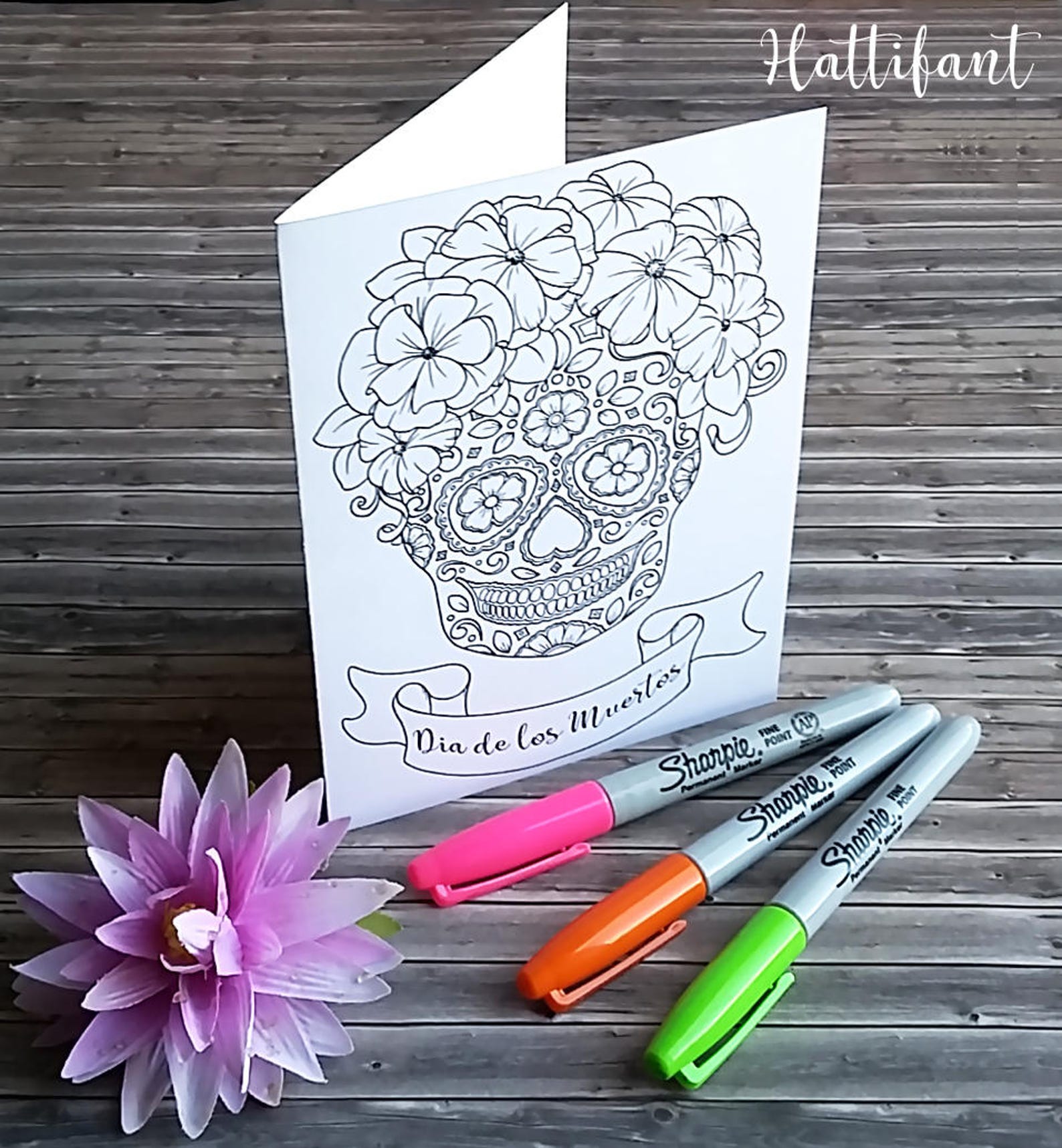 Day of the Dead - Día De Los Muertos - Sugar Skull Coloring Page and ...