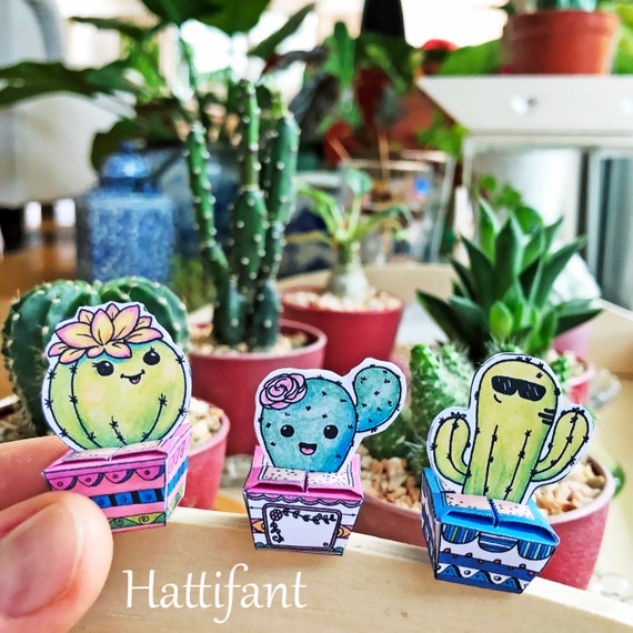 Succulent & Cactus Cutie Paper Craft Bundle Paper Gift Box - Etsy
