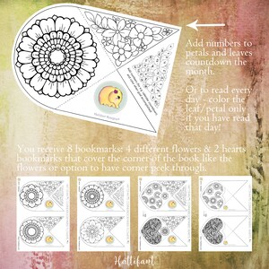 CORNER BOOKMARKS Hearts & Flowers Valentine's Day Gift - Etsy