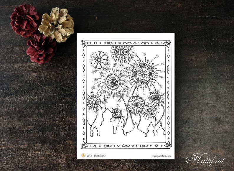 Pop up Card Fireworks 3D Coloring Incl. Coloring Pages - Etsy