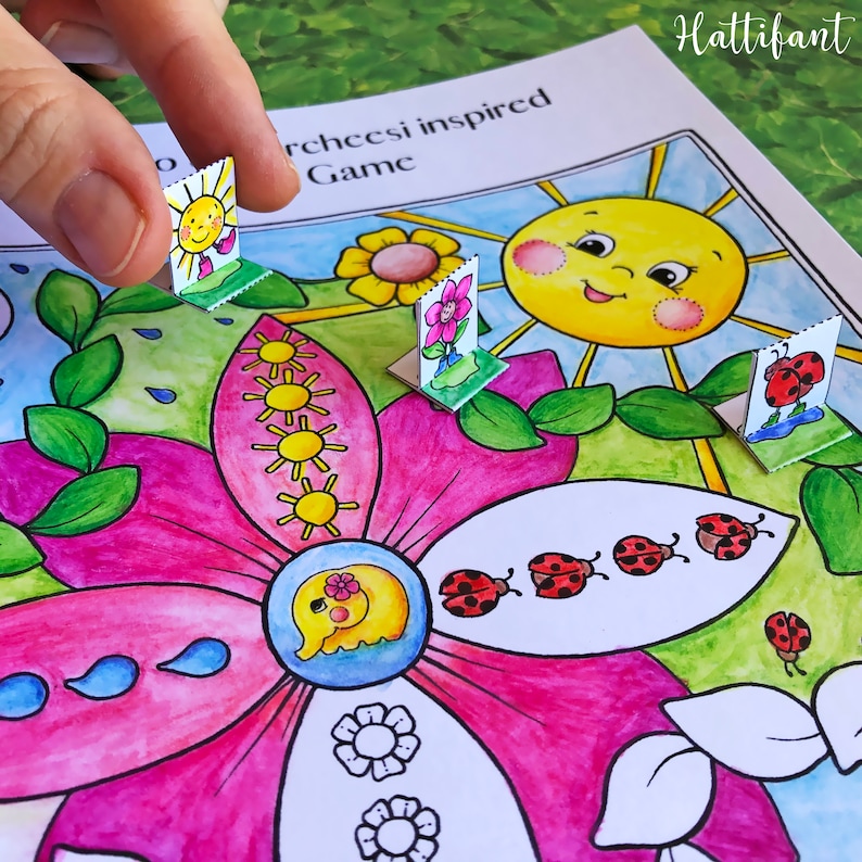 GIANT Spring Board Game to Color & Play DIY With Templates - Etsy