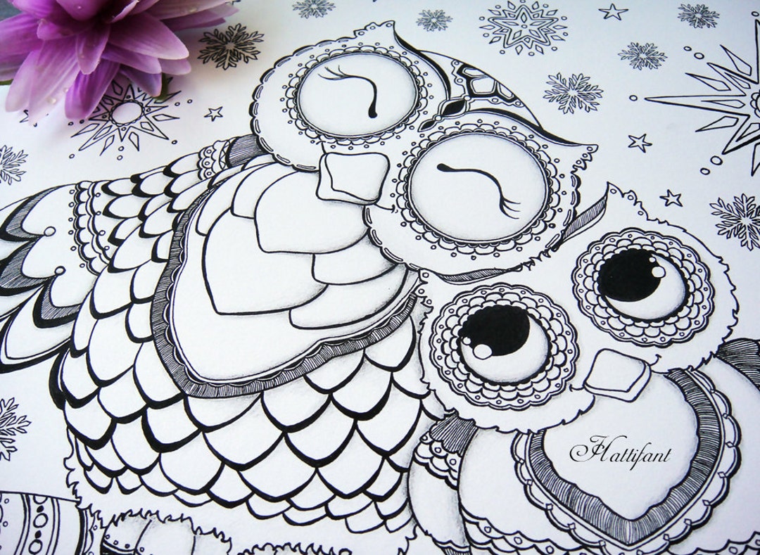 Cutest Mama & Baby Owl Coloring Page Bundle - Etsy
