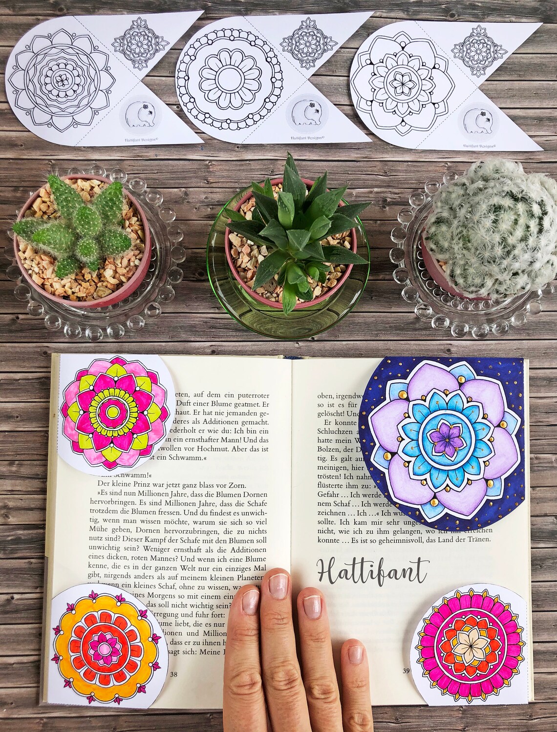 CORNER BOOKMARKS | Mandala Flower Bundle to COLOR - Etsy UK