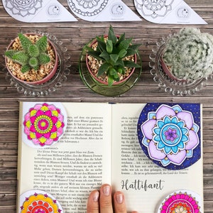 CORNER BOOKMARKS | Mandala Flower Bundle to COLOR - Etsy