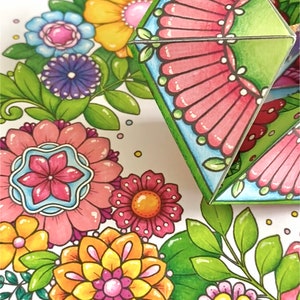 Paper Toy | Flower Kaleidocycles / Flextangles - a Paper Craft to Color ...