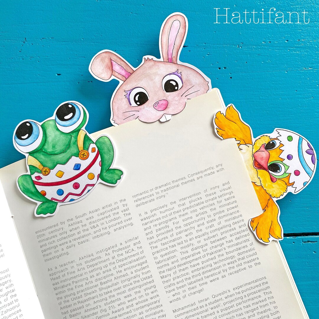 EASTER Themed Bookmarks | Cute Page Eaters - Bunny, Frog, Chick ...