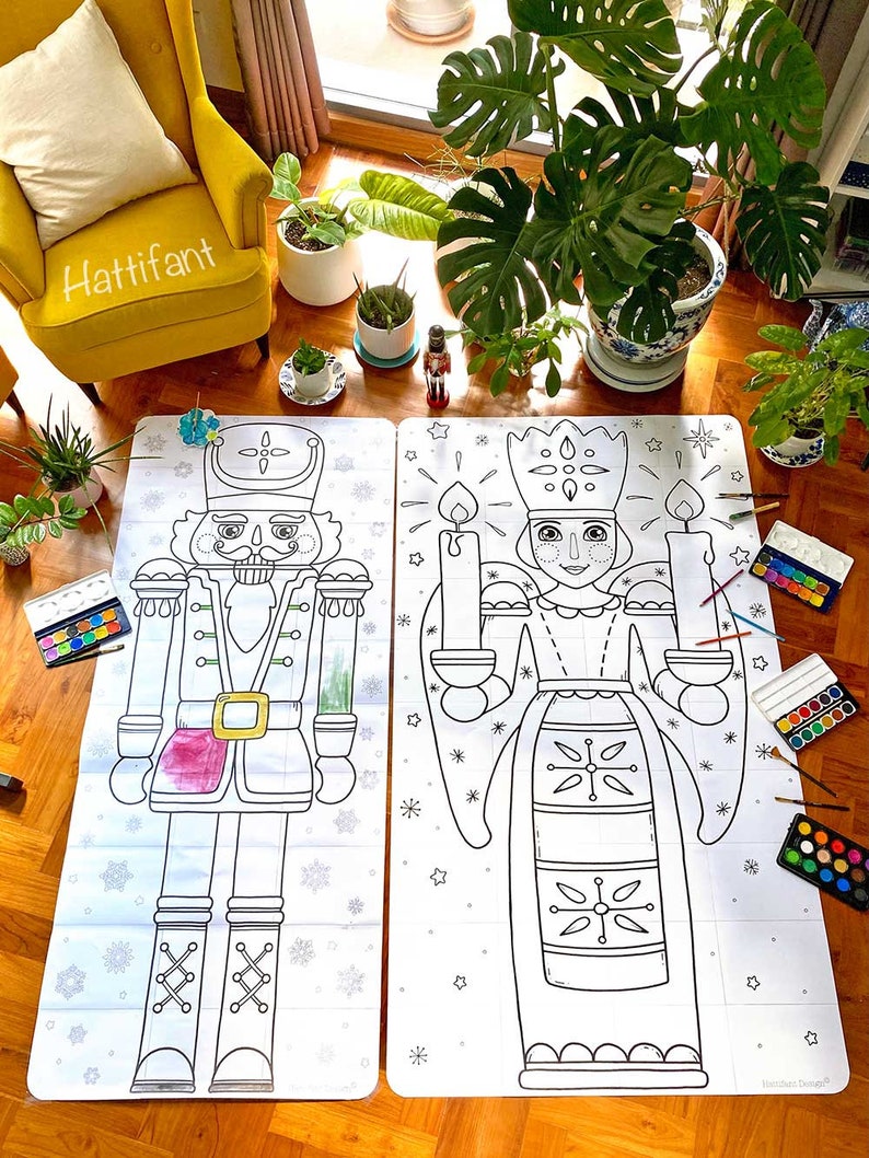 GIANT Poster Nutcracker to Assemble and Color Instant - Etsy