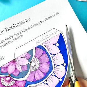 CORNER BOOKMARK | Mandalas to Color & Craft - Instant Download - Etsy