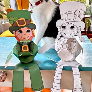 St. Patricks Day | Mr & Ms. Leprechaun Puppet BUNDLE | 3D Papercraft ...