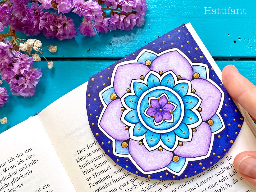 CORNER BOOKMARKS | Mandala Flower Bundle to COLOR - Etsy