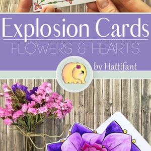 Flowers & Heart Explosion Cards - Etsy