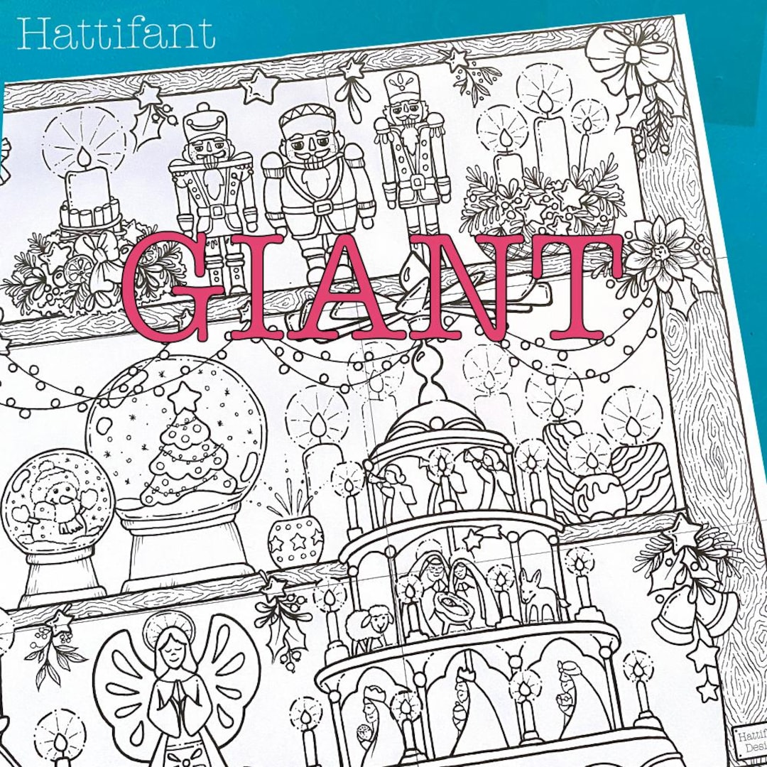 GIANT Poster | Christmas Market Stall Shelf Poster to Color in | GIANT ...