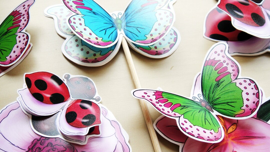 SPRING Cupcake Toppers to DIY - Etsy
