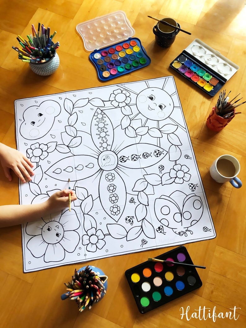 GIANT Spring Board Game to Color & Play DIY With Templates - Etsy