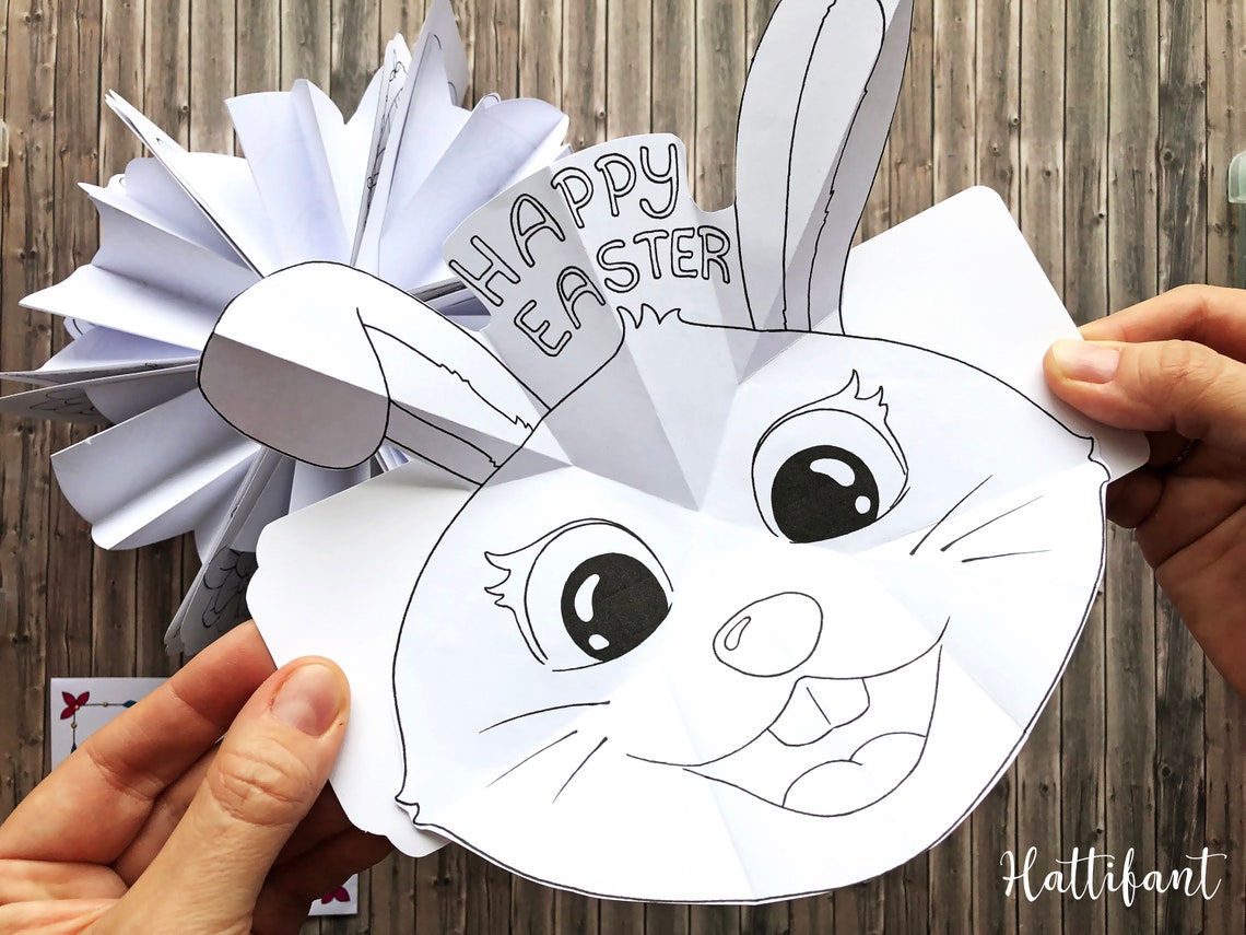 Easter Pop up Explosion Cards to Color & Craft Instant | Etsy