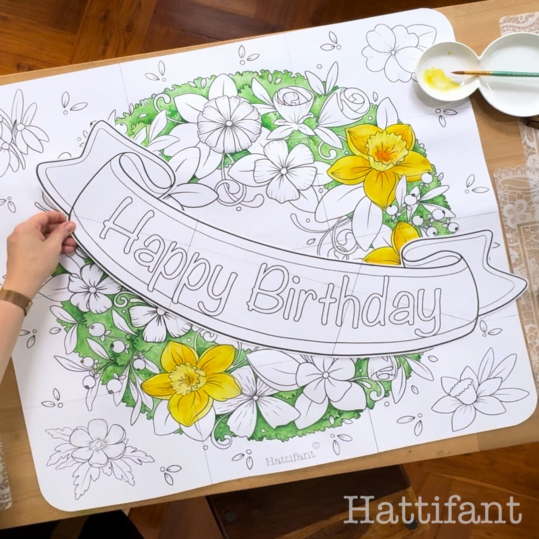 GIANT Coloring Poster | Banner Add on (for Flower Wreath & Mandala ...