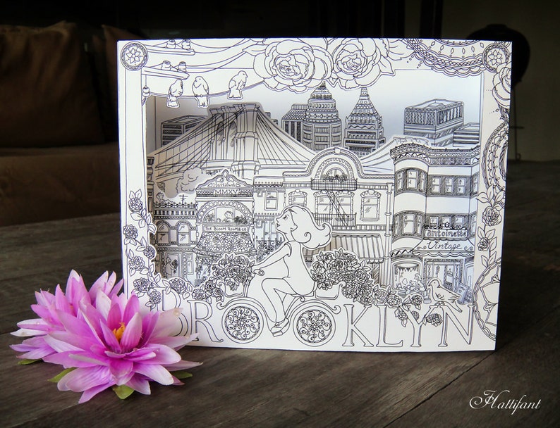 3D City Papercraft to COLOR - Brooklyn Inspired - Etsy Canada