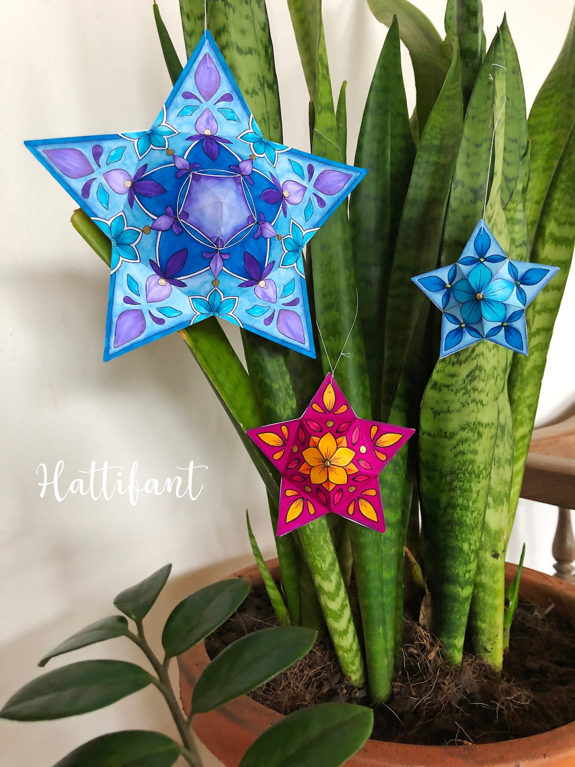 3D Star Ornaments to Color craft and decorate your home for | Etsy
