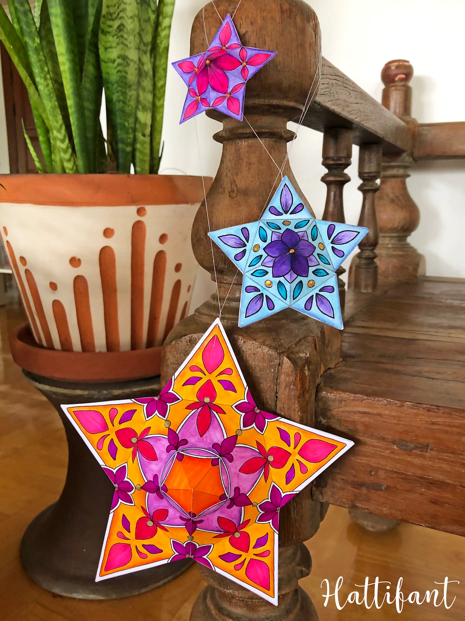 3D Star Ornaments to Color, Craft and Decorate Your Home for Christmas ...