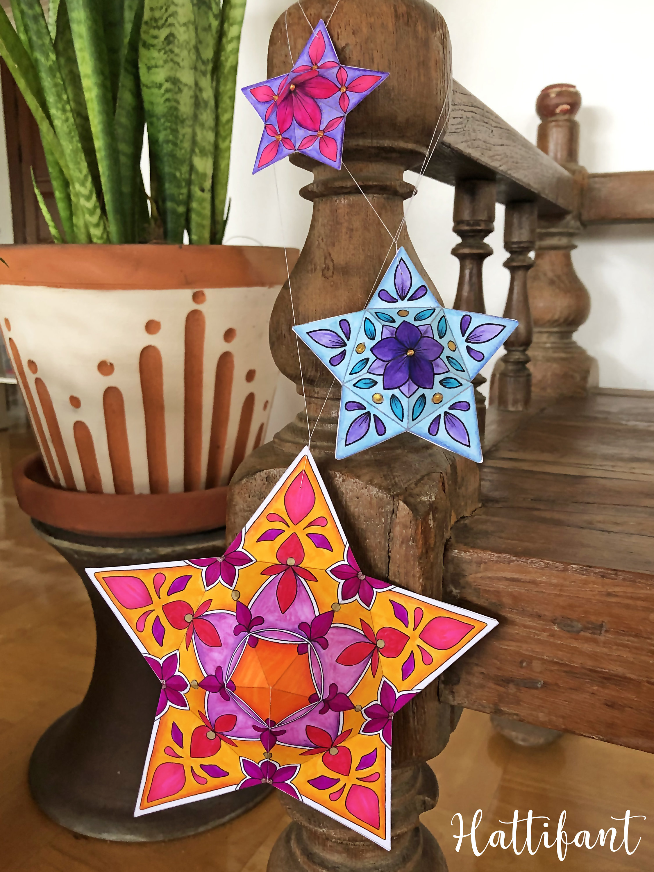 3D Star Ornaments to Color, Craft and Decorate Your Home for Christmas ...