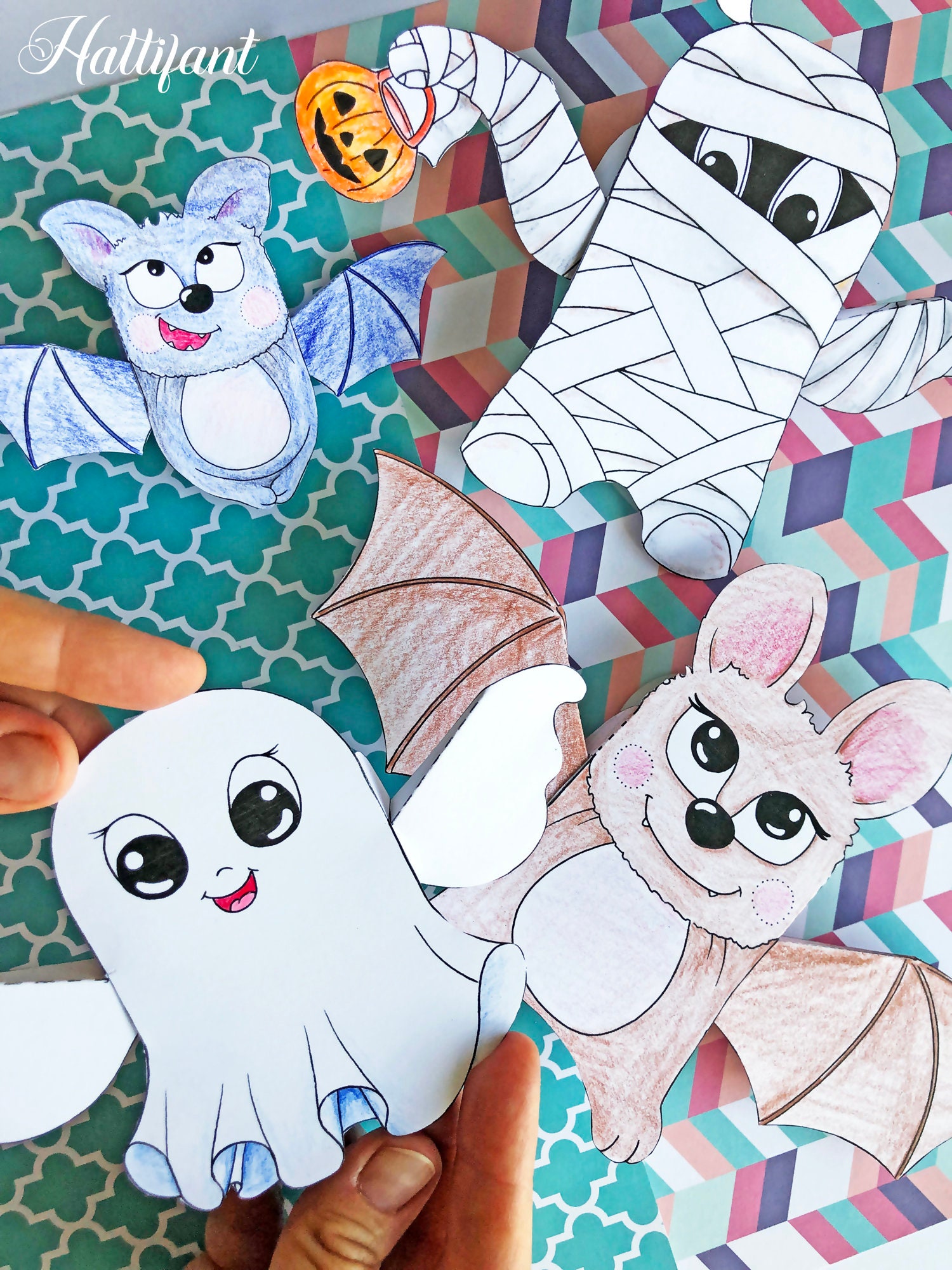 HALLOWEEN | 3D Moving Paper Toy - Bat, Ghost, Mummy With Flapping Arms ...